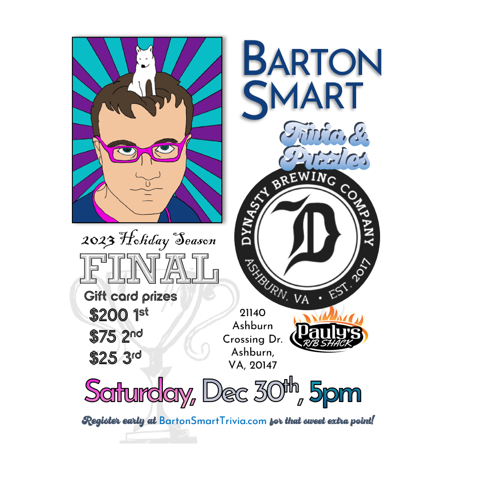 Barton Smart Trivia - 2023 Holiday Season FINAL / Saturday Dec 30th, 2023